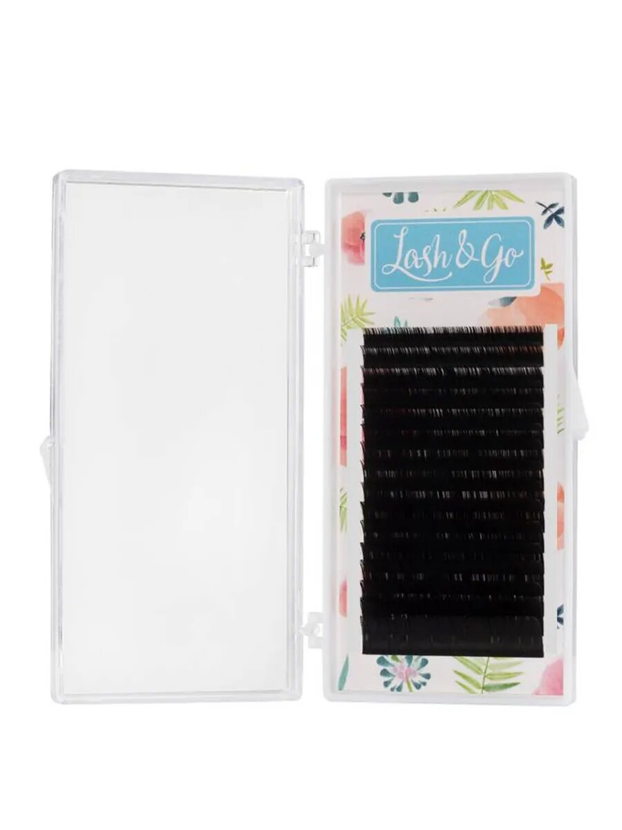 Черные ресницы Lash&Go для наращивания, микс 0,10/C/5-9 mm (16 линий)