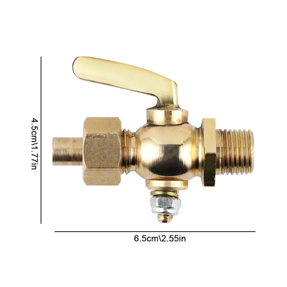 Латунный топливный кран 1/4"-1/4" BSP для мотоцикла