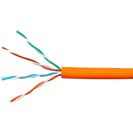 Кабель Cablexpert UTP-LSZH 4x2x0.51, медный, кат.5e, однож, 100м, оранжевый