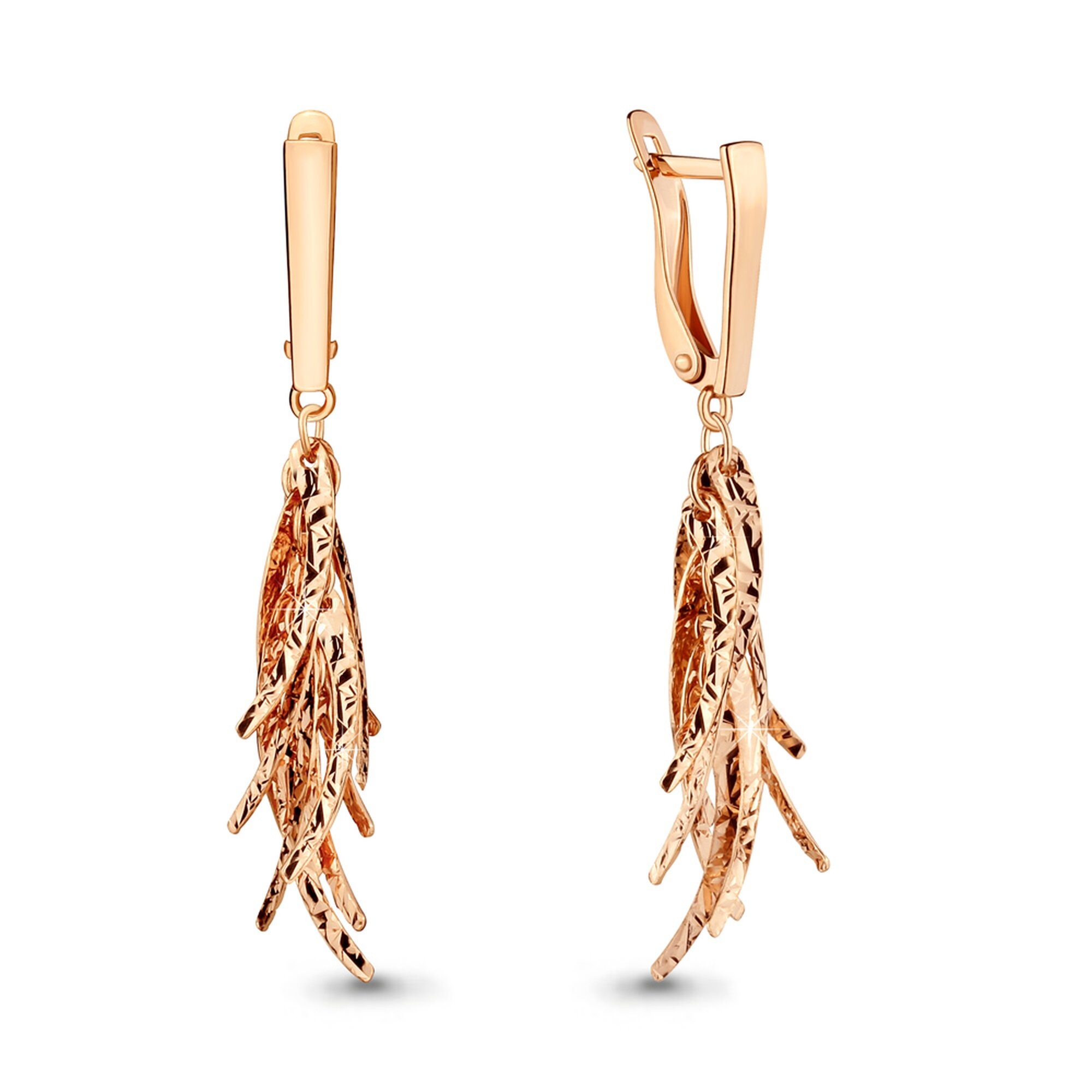 Серьги, красное золото, 585 проба