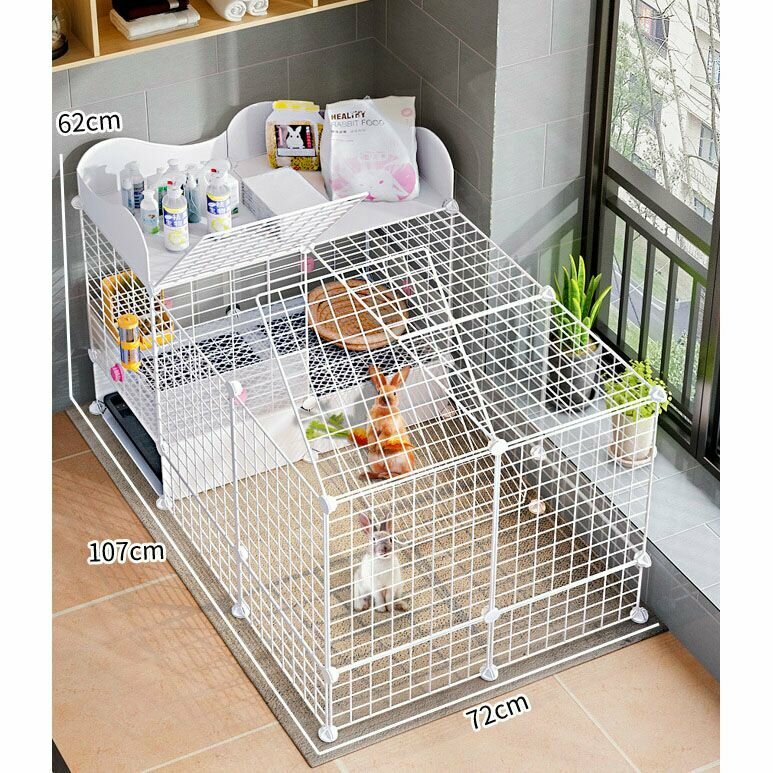 Клетка для кроликов Large space villa style, 107*72*62 см, со световым люком -lj