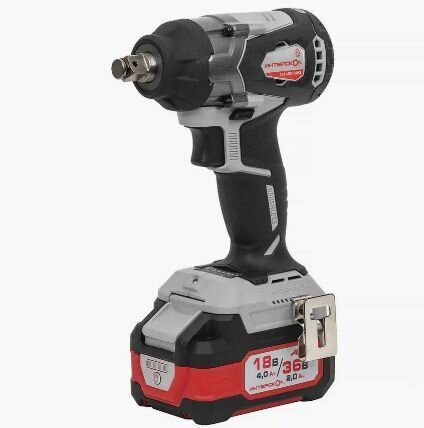 Гайковерт аккумуляторный ударный ИНТЕРСКОЛ ГАУ-400/36ВЭ АПИ (36В, бесщеточный, кейс, квадрат 1/2") 859.2.2.70