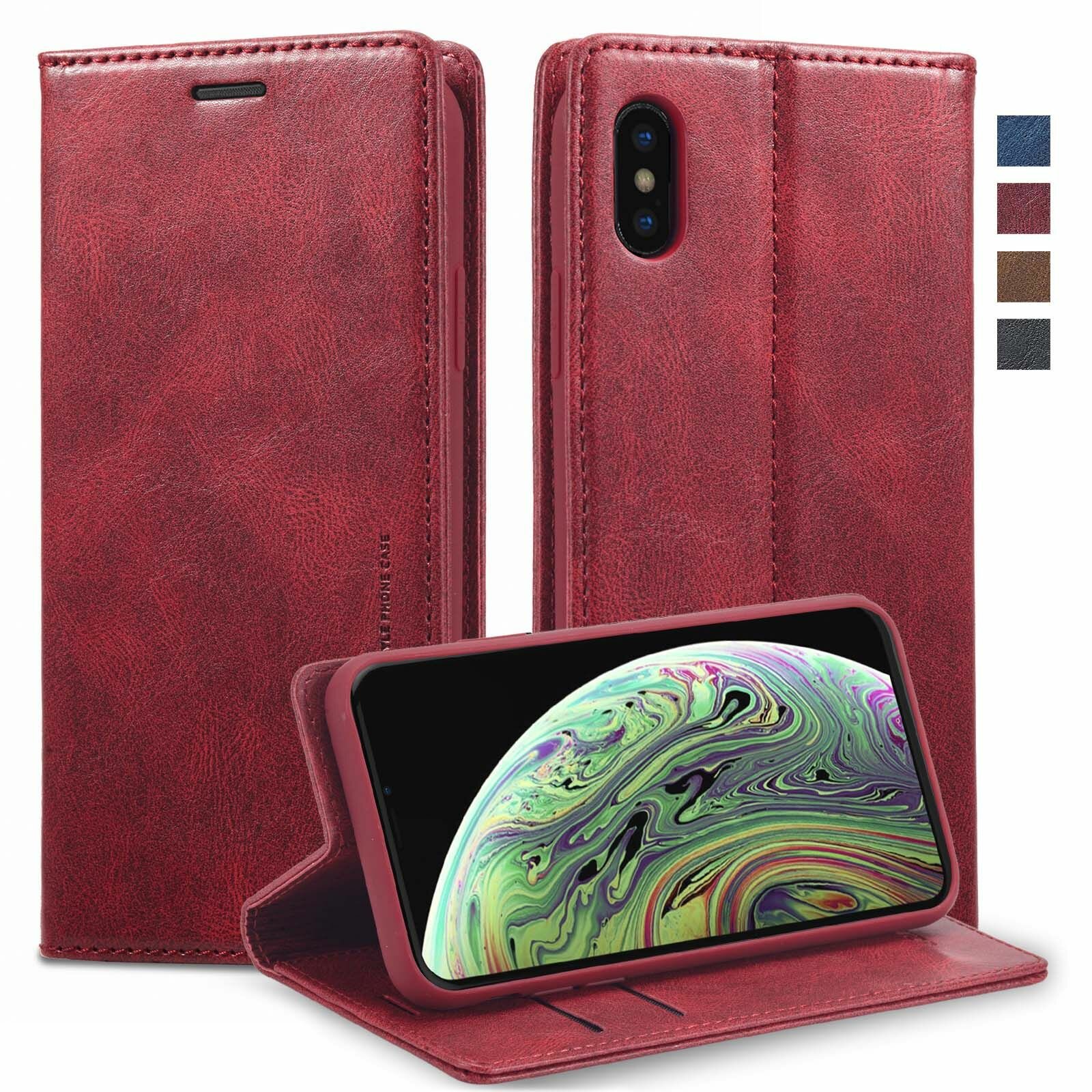 LCIMEEKE Кожаный чехол для Apple iPhone XR (Айфон ХР) книжка RFID-блокировка, магнитная застежка, подставка, противоударная, новинка, подарок