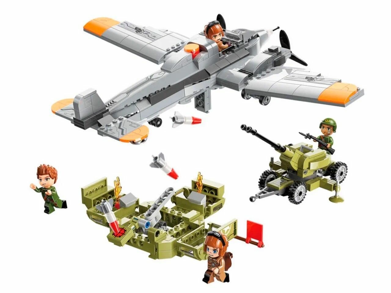 Конструктор Qman Наземно воздушная бомбардировка 21013 6+