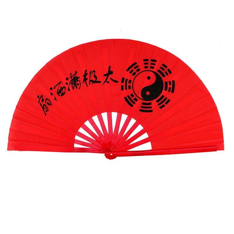 Складной бамбуковый веер Abanico красный F 38cm left hand