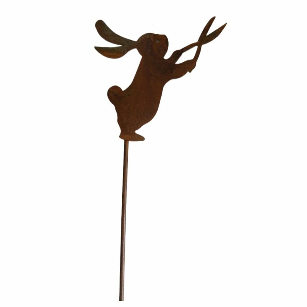 Цветочная композиция в виде кролика горшке-ножницы для цвета ржавчины--0612