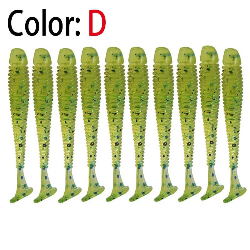 Силиконовые спиральные приманки WDAIREN 10 шт. D