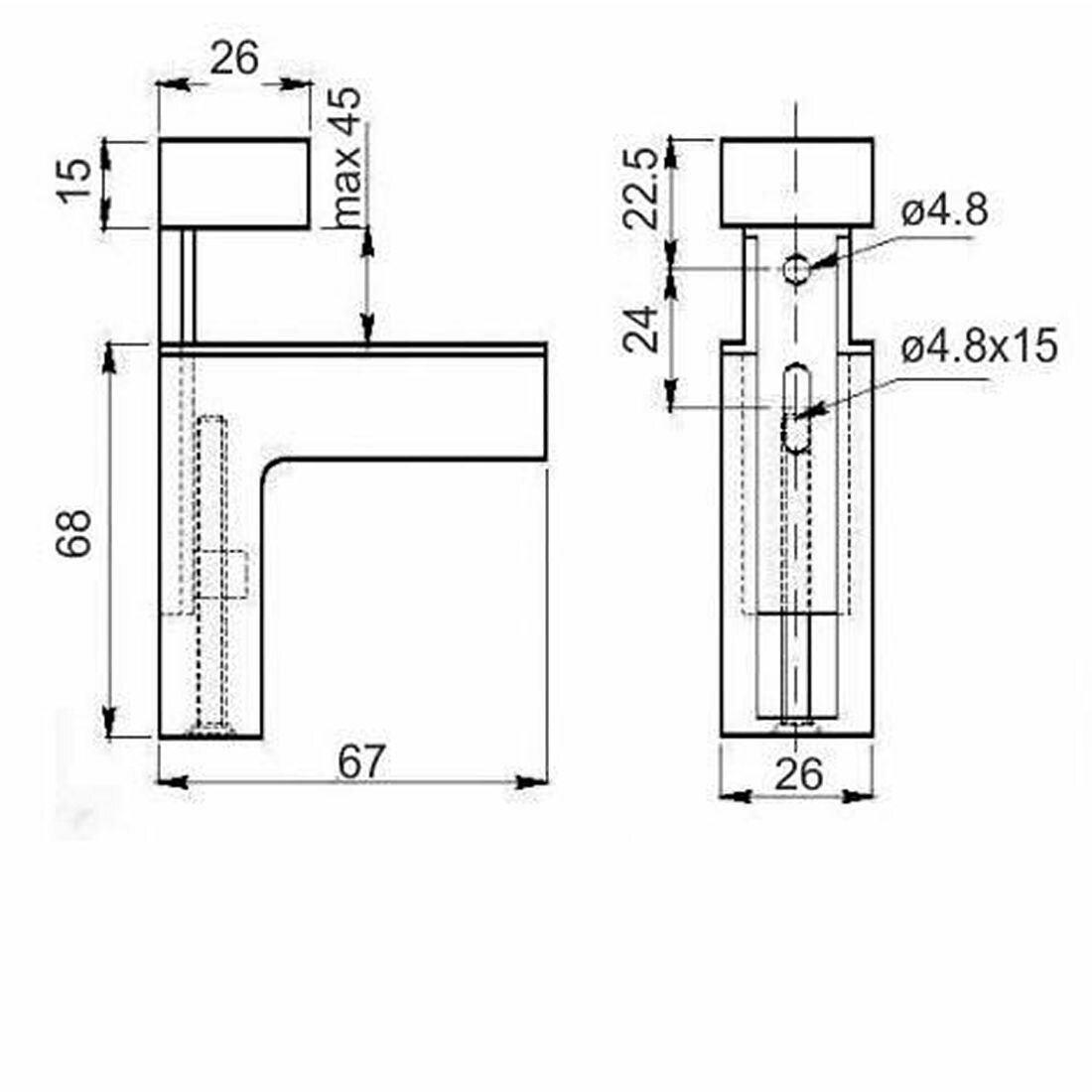 Полкодержатель декоративный металлический GS04 хром