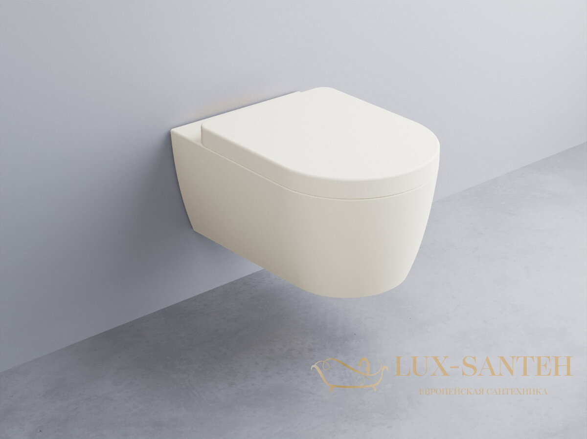 Подвесной унитаз Cielo Smile безободковый SMVSN WK LV, цвет lavagna (бежевый) без сиденья