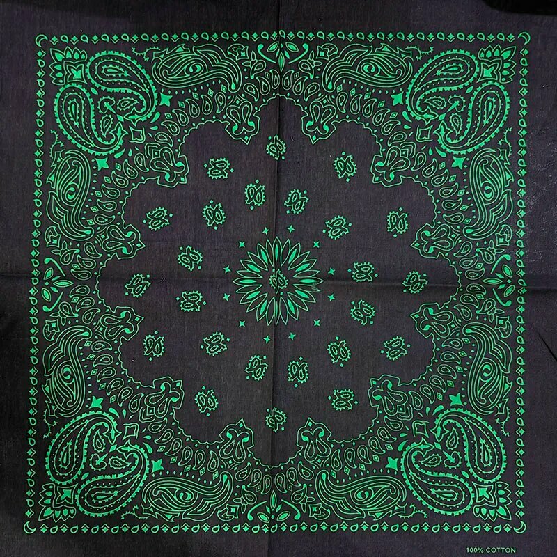 NIUPOZ Хип-хоп бандана из хлопка Темно-зеленый, Black green