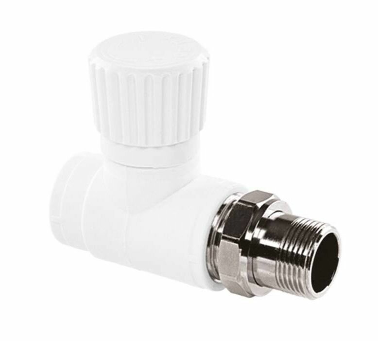 Вентиль для радиатора Tebo прямой 25 х 3/4 TR-TB белый