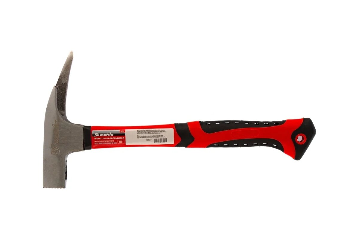MATRIX Молоток кровельщика 600 г с фибергласовой обрезиненной рукояткой для работ по крыше
