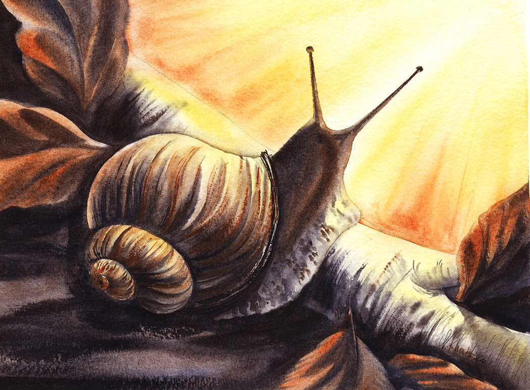 Картина нарисованная акварелью 25х32 см «На встречу теплу» Оригинал от художника о весеннем пробуждении природы.