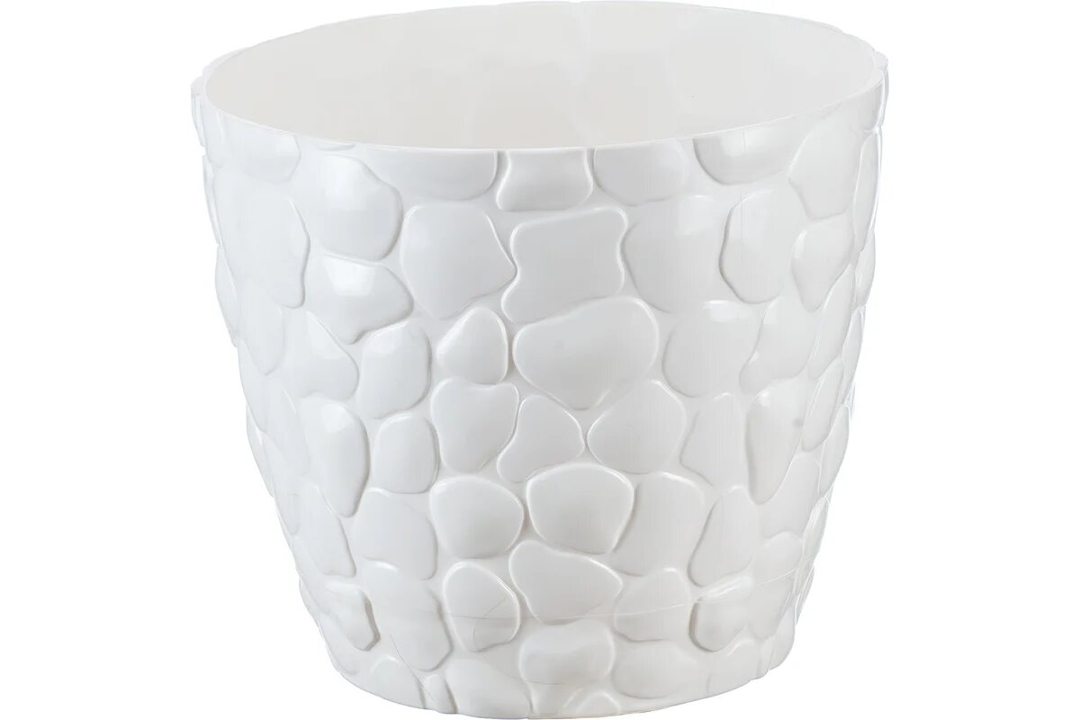 IDEA камни Кашпо 260 мм белый 8 л размер M, модель 3171 для цветов и растений