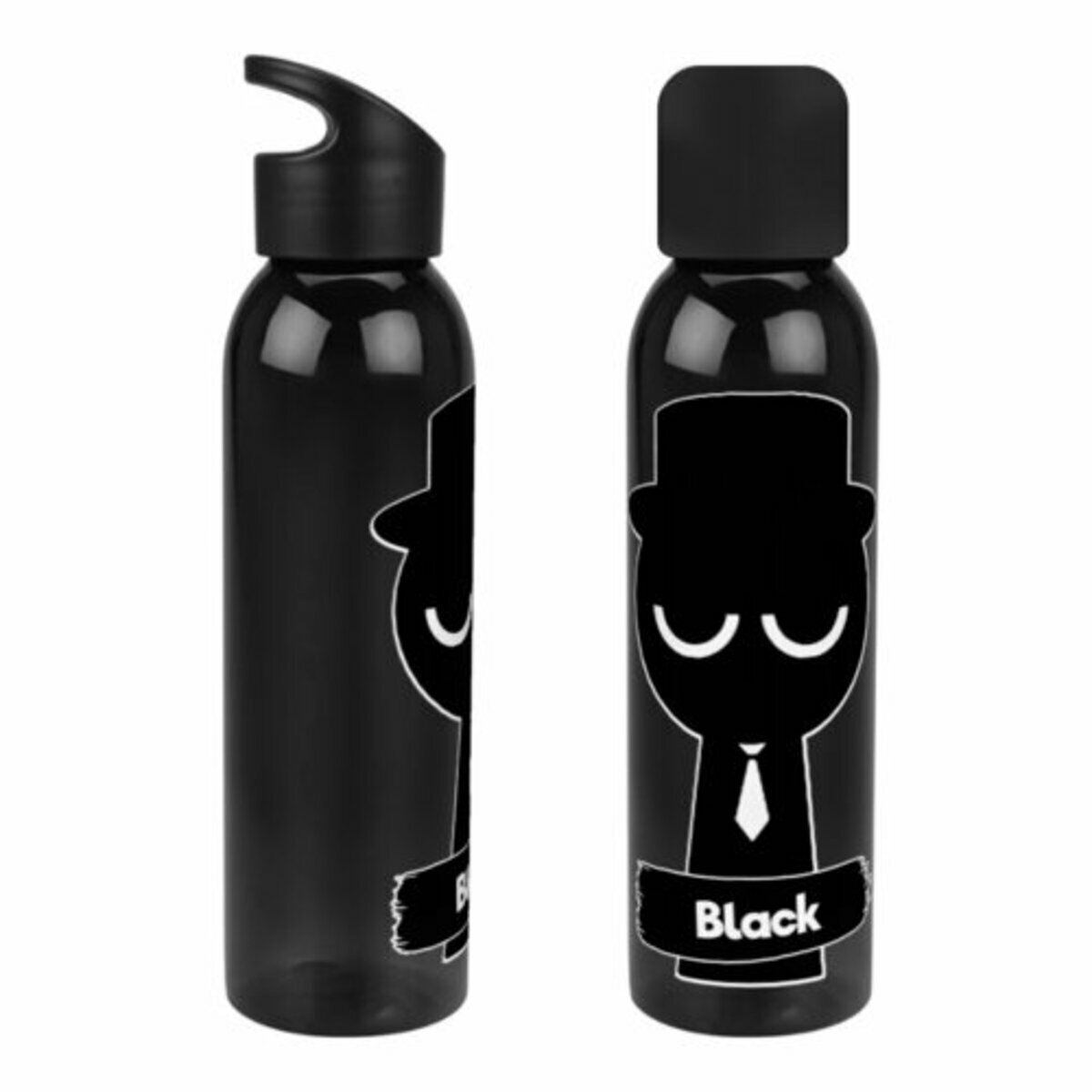 Бутылка для воды «Черный Спрунки Блэк Black Sprunki Блек Венда Грей» (черный)