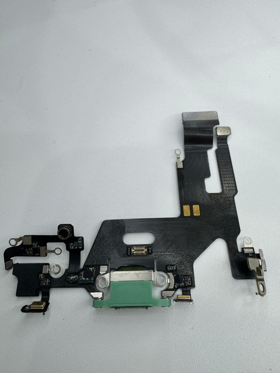 Apple iPhone 11 нижний шлейф с разъёмом зарядки оригинал (снятый) зеленый