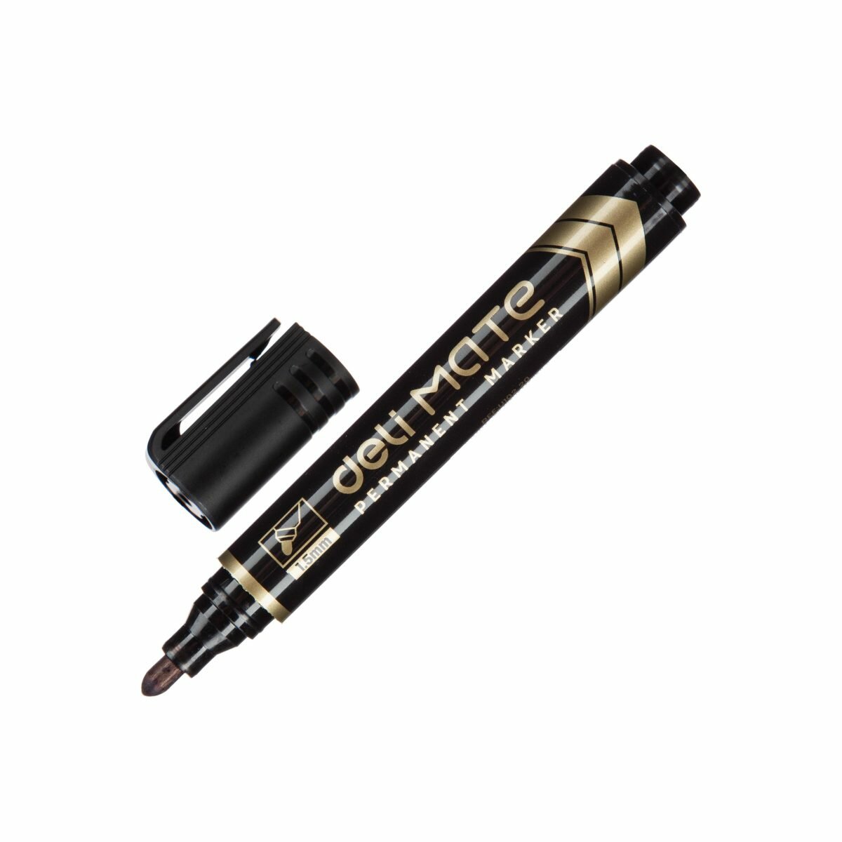 Маркер перманентный Deli Mate (1.5-2мм, круглый наконечник, черный), 96шт.