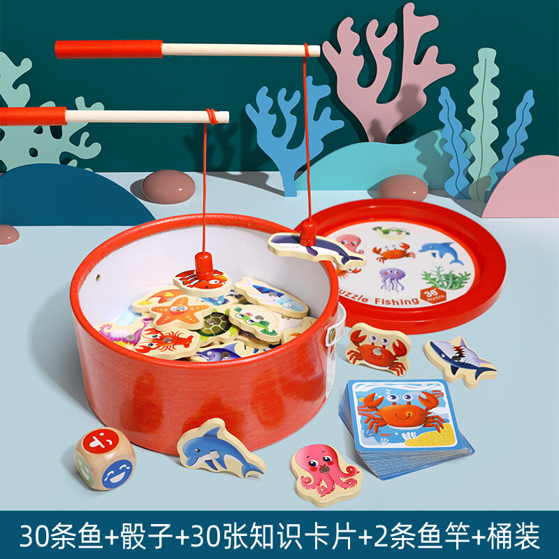 Набор для рыбалки "Бочонок В", для детей от 1 года, 30 магнитных бочонков, 2 удочки, 30 карт