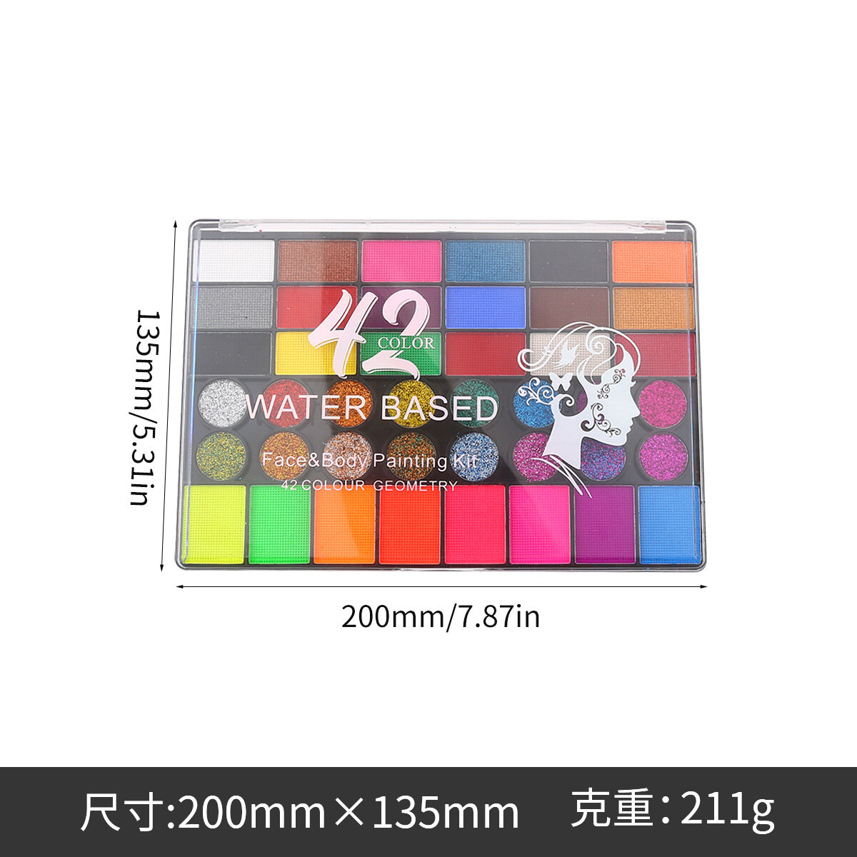 Краска для лица "42 сетки", трансграничная, водонепроницаемая, 6 шт./коробка