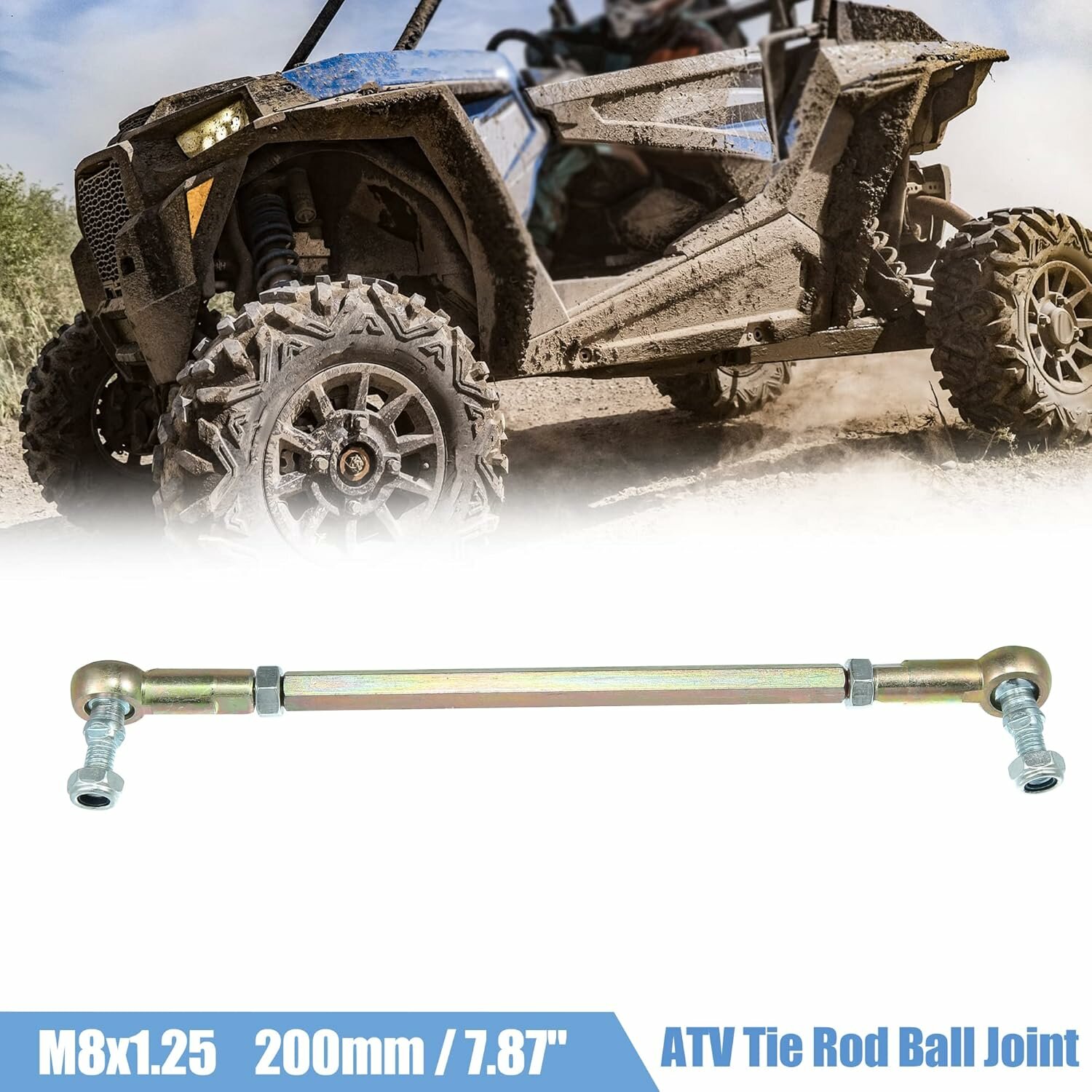 Тяга рулевая для квадроцикла 50-250 куб. диаметр 8 мм, L-200 мм