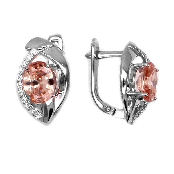 Серьги, серебро, 925 проба, фианит