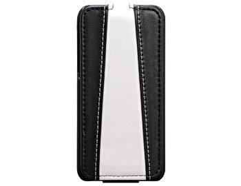 Чехол AccesStyle для iPhone 5/5S/5CE Натуральная кожа, vertical flip, черный + белый, в виде книжки