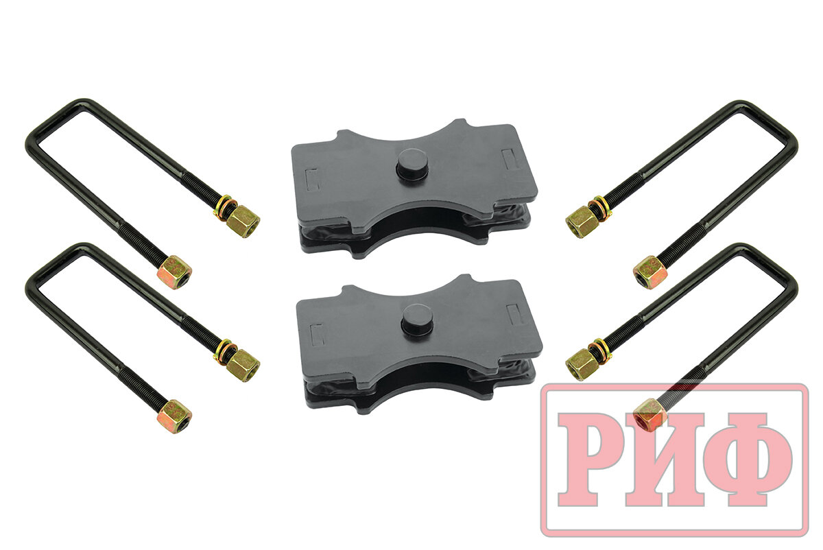 Комплект стремянок и проставок РИФ для лифта рессор на 30 мм УАЗ Патриот, Хантер, Буханка арт. PRM-30-984