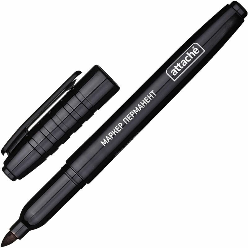 Маркер перманентный Attache черный, 1,5-3 мм