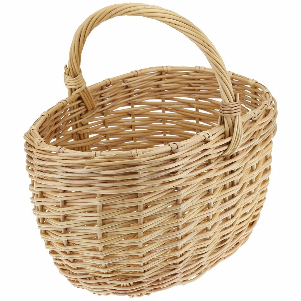 Корзина Вятская корзина плетеная "Традиционная-1" 10 л, 34х24х20/32 см, дно и стенки из ивовой лозы, с обруча, ручное плетение (НХП0062/2/1)