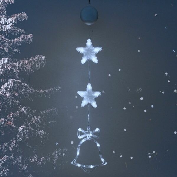 Фигура светодиодная Серпантин "Колокольчик" 14х18,5 см, батарейки 3 ААА, 1 режим, Белый