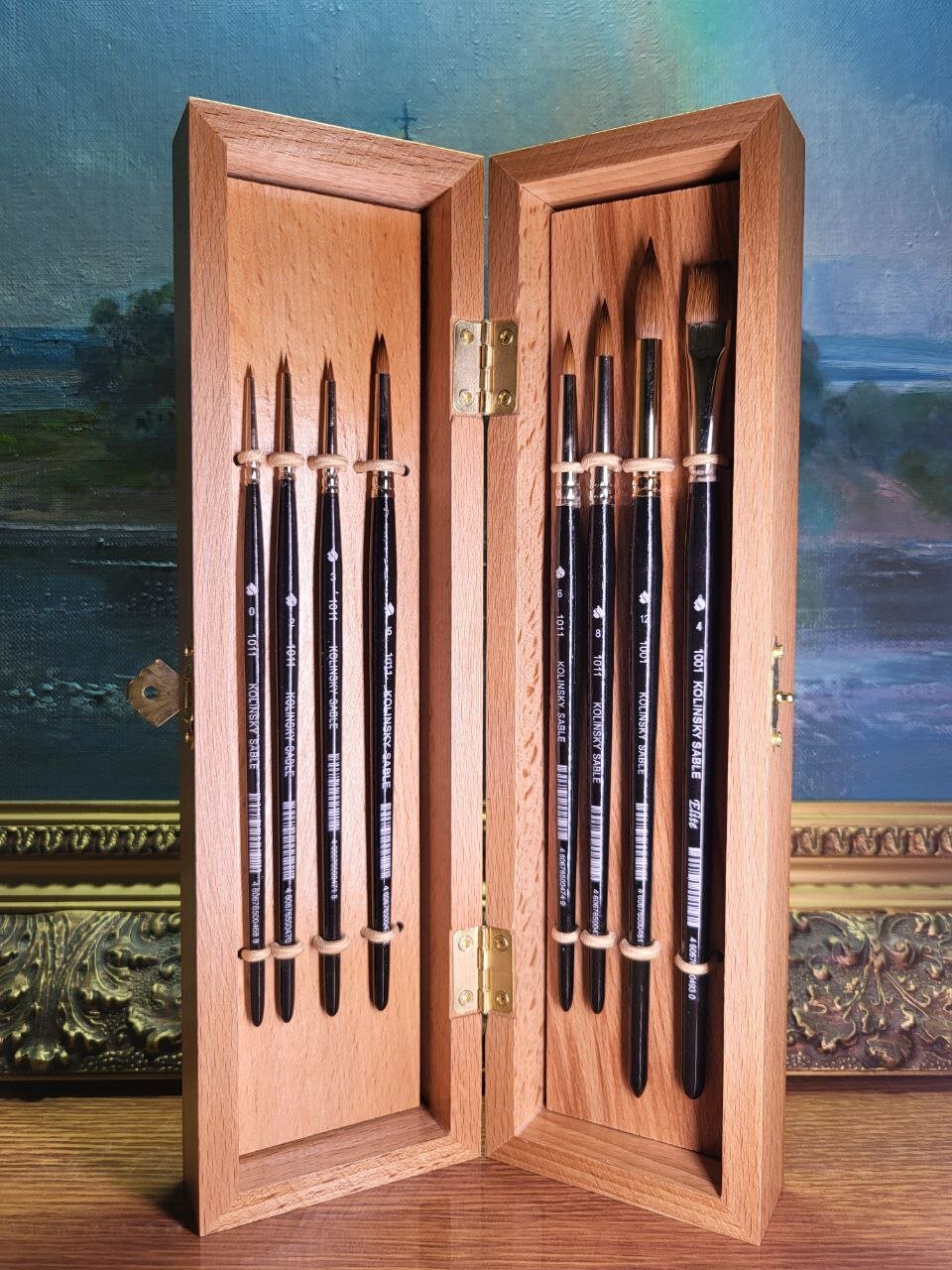 Набор Кистей В Буковом Пенале Колонок 8 шт/ (Художественные материалы)