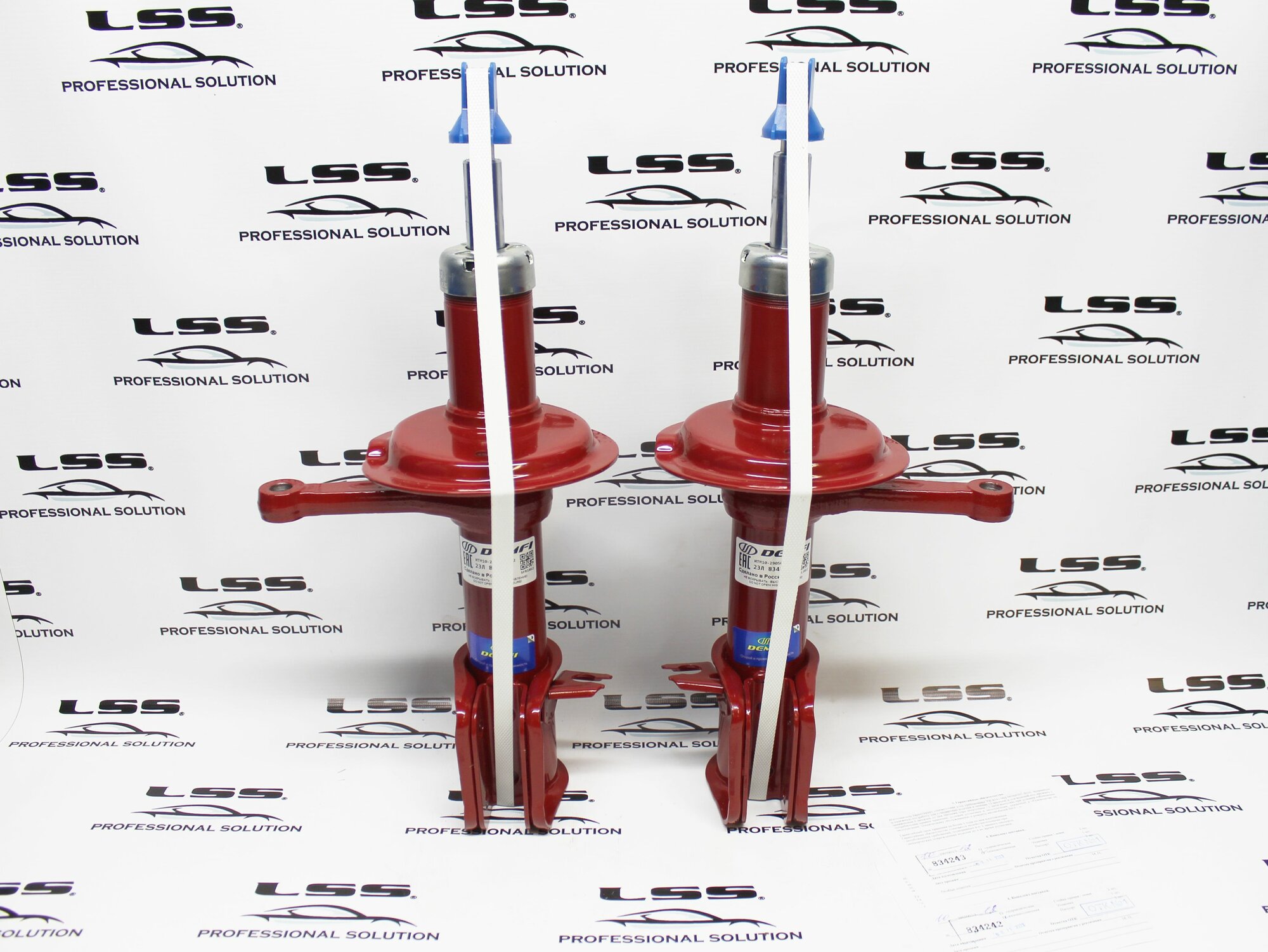 Стойки передние 2110 с занижением (-70) DEMFI/демфи "премиум" газ-масло комплект (2 шт.) ВАЗ 2110-2112