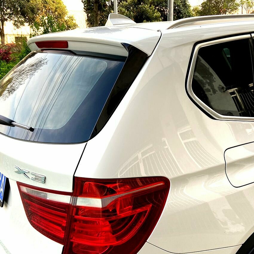 Глянцевый черный (Сторона заднего стекла) спойлер из АБС-пластика для BMW X3 F25 2011 - 2017, сплиттер, стикер, аксессуары
