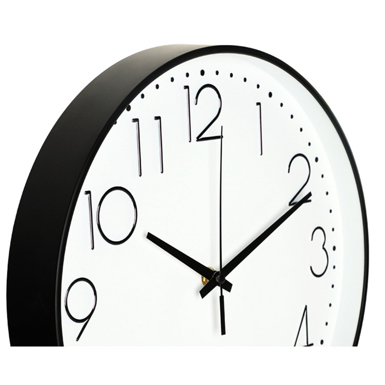 8-дюймовые бесшумные настенные часы, не тикающие, декоративные, легко читаемые, круглые настенные часы для дома, гостиной, черная рамка, белая обувь, черное слово