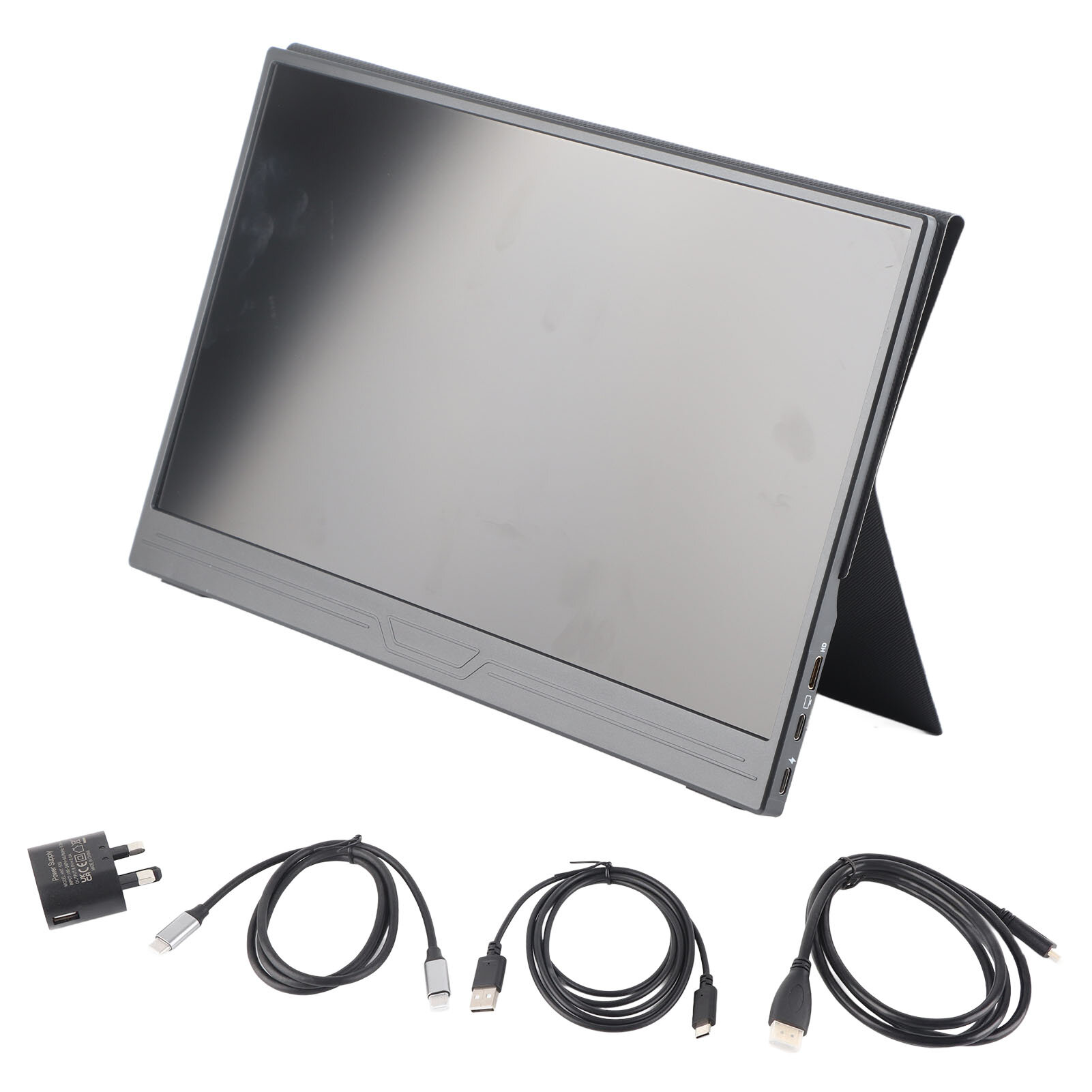 14 -дюймовый компьютерный дисплей FHD 1080p 178 градусов Portable Monitor с HD -мультимедийным интерфейсом тип C для ноутбука ПК 100–240V UK Plug