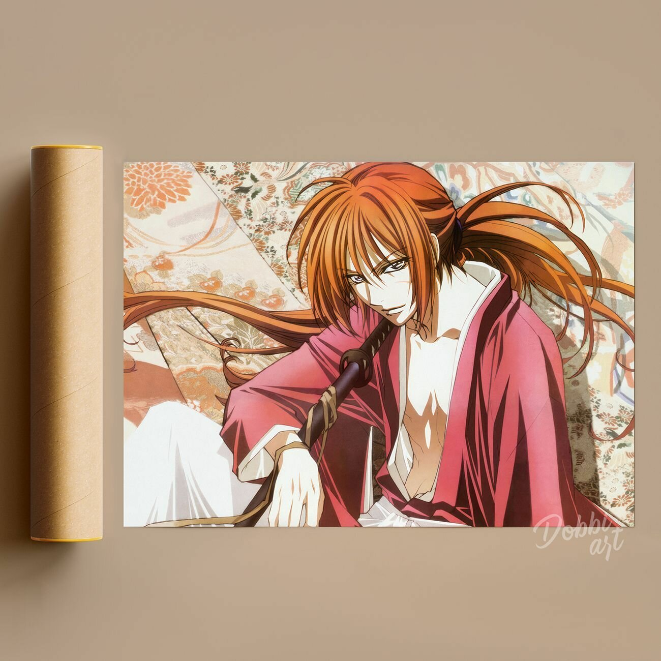 Постер Rurouni Kenshin 30х40 см без рамы/Аниме Манга Rurouni Kenshin Бродяга Кэнсин Химура Кэнсин/ Плакат по Аниме, для интерьера, в подарок