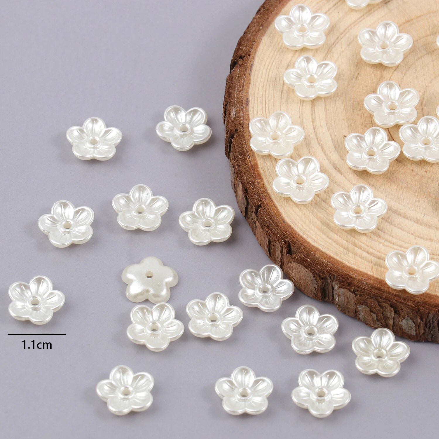 Бусины-разделители xilitata белые 50 шт Белый, S 5-five-petale2