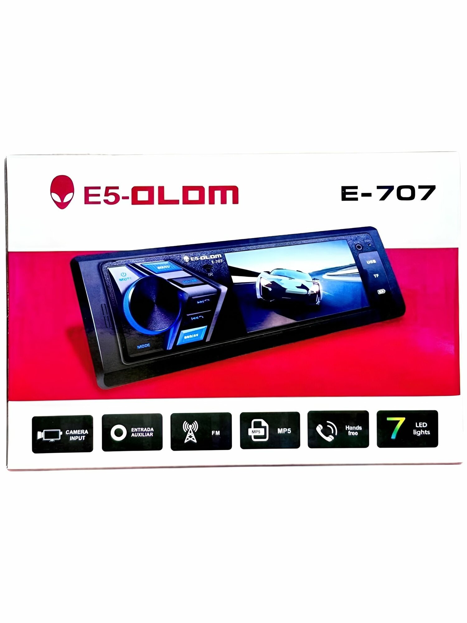 Автомагнитола E5-OLOM E-707 c сенсорным экраном 4" дюйма, Bluetooth, Aux, USB, SD слоты