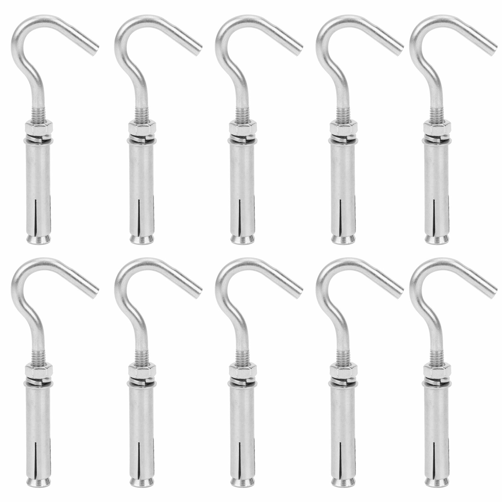 10 шт. распорных винтовых крюков из нержавеющей стали 304 для крепления к стенам, бетону и кирпичу, крепеж M6