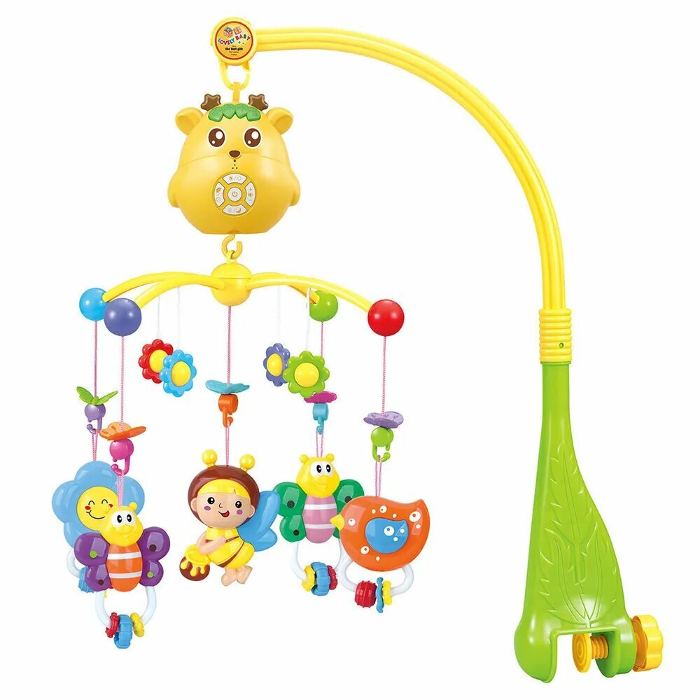 Funkids / Подвесной мобиль (музыкальная карусель) с игрушками, проектором, ночником и музыкой для детской кроватки "Первые друзья" арт. CC2022