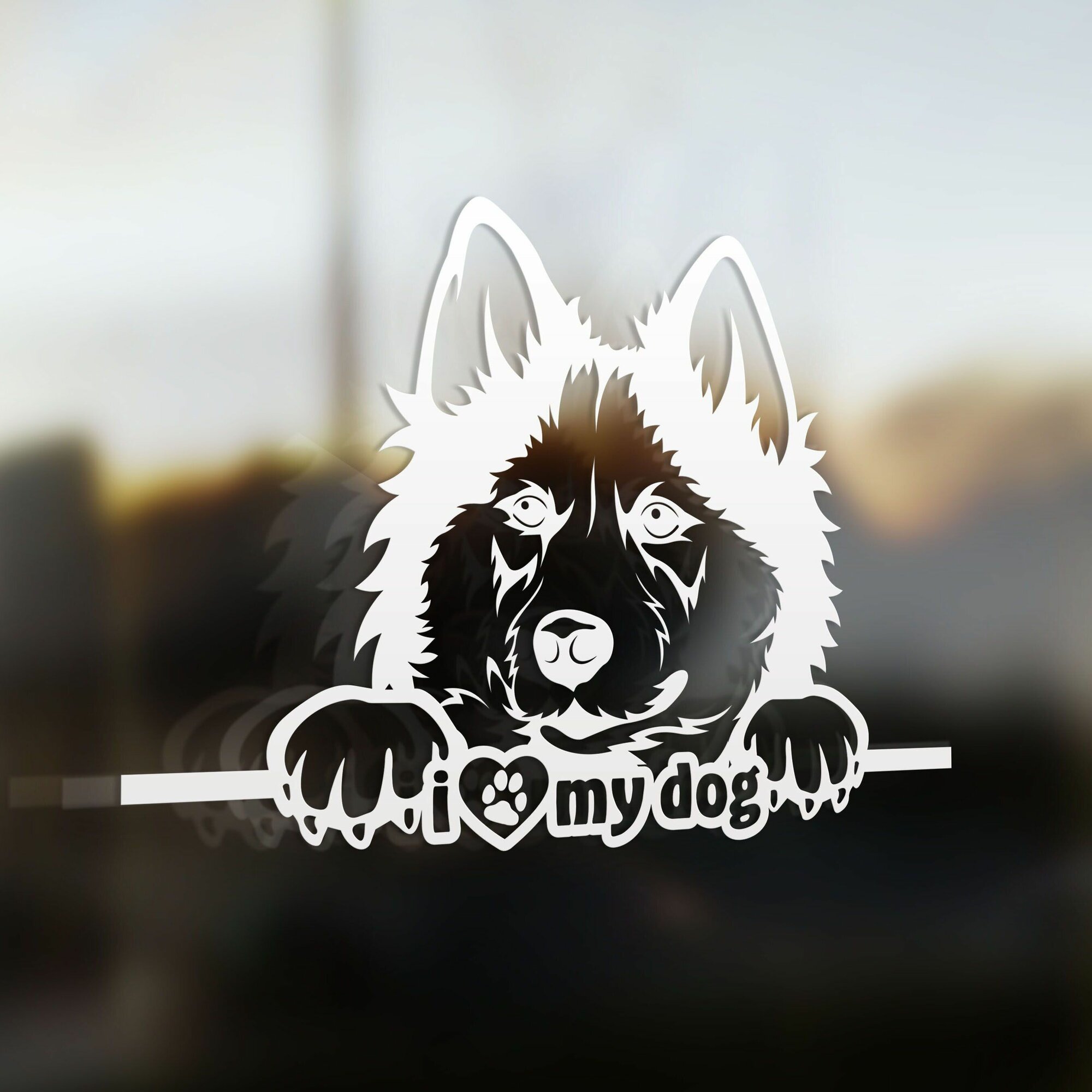 Наклейка на авто Сибирский Хаски 30х20