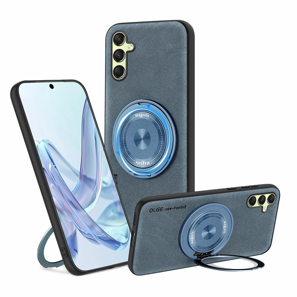 Чехол на Самсунг Галакси A16 5G с поддержкой MagSafe/ магсейф для Samsung Galaxy A16 5G для использования магнитных аксессуаров, противоударный, вращающееся на 360металлическое кольцо