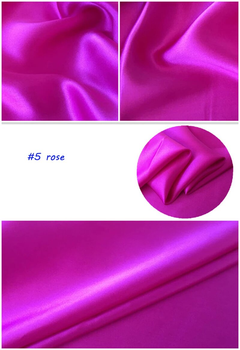 Шелковая ткань Charmeuse FABRIC SHIPPER 1 метр Фиолетовый, color5 rose