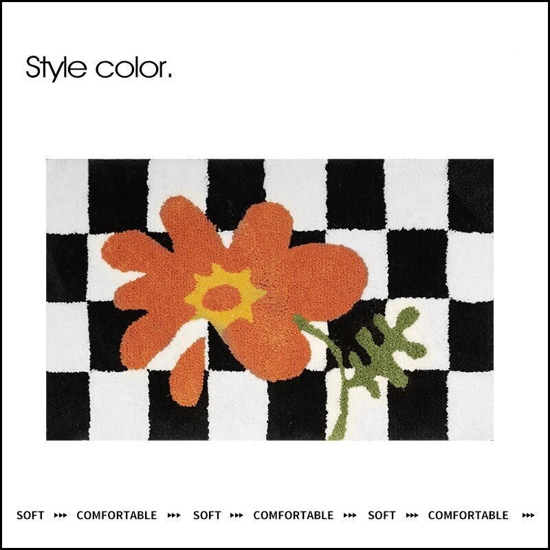 Черно-белый шахматный коврик из полиэстера, Черно-белый шахматный коврик из полиэстера