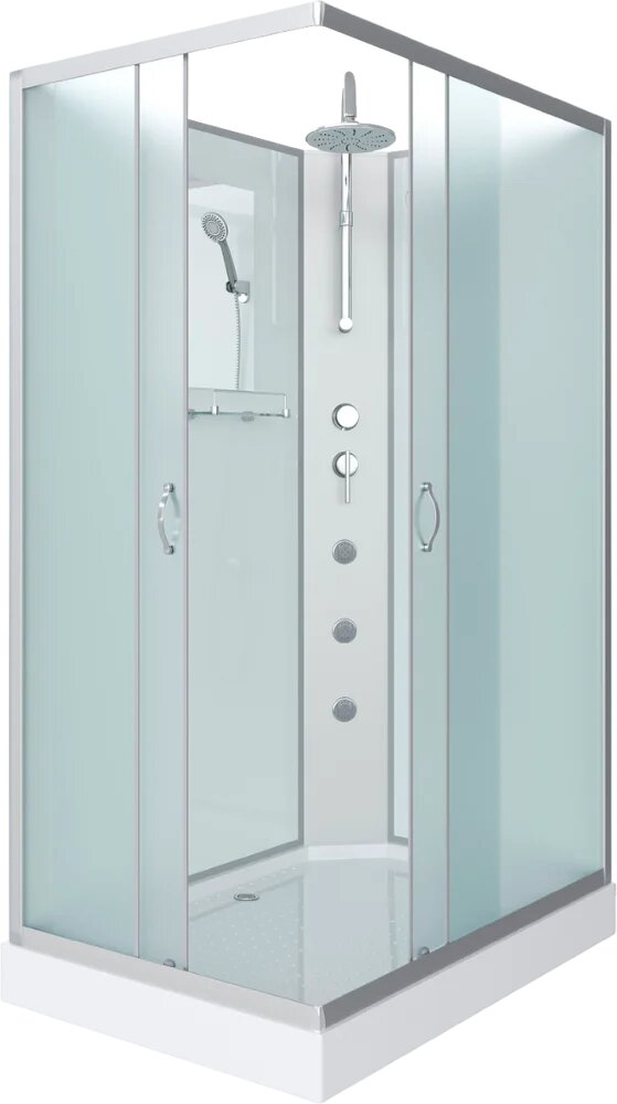 Душевая кабина Niagara Classic NG-43975-14QBKTG 90х70 см, без крыши, с гидромассажем и тропическим душем