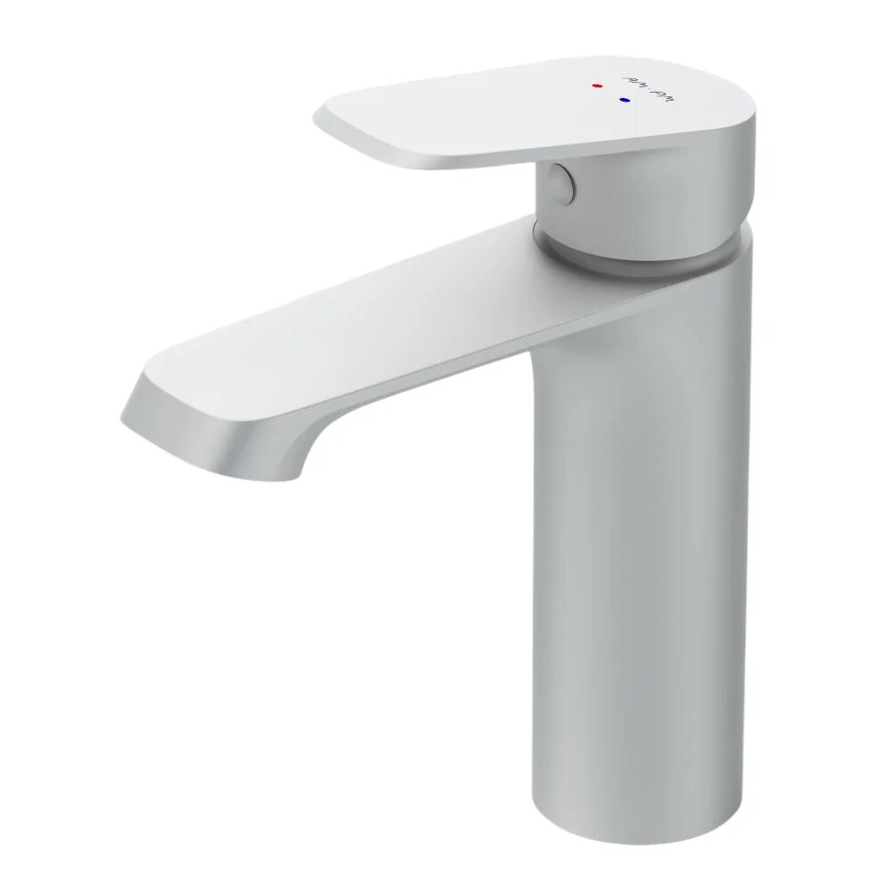 Смеситель для раковины AM.PM Func F8F02133 белый, матовый, кран для ванной в раковину, из латуни, рычажный, с керамическим картриджем