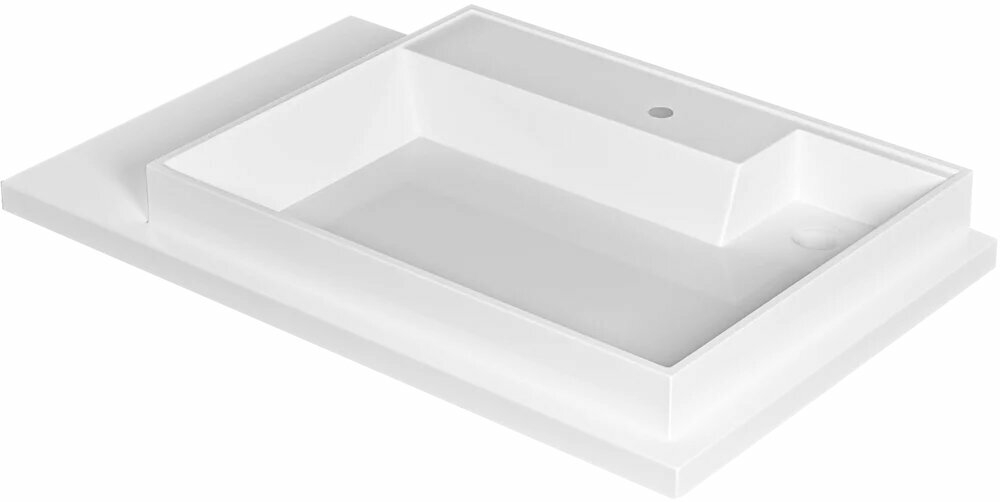 Раковина над стиральной машиной СаНта Юпитер 80 R с левым крылом, прямоугольная, белая, российская