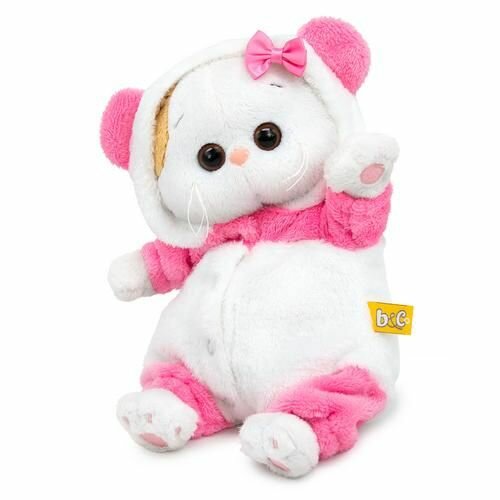 Мягкая игрушка Basik&Co "Budi Basa", Кошечка Ли-Ли, Baby, в кигуруми Панда, 20 см, в подарочной коробке