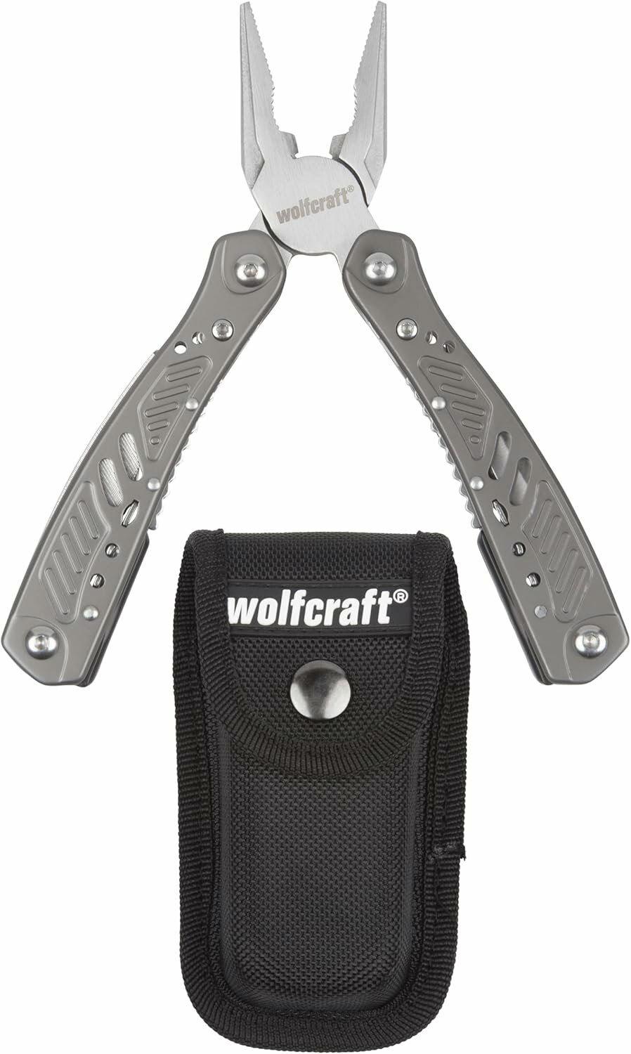 Мультитул Wolfcraft 4080000 13-в-1 , с чехлом в комплекте, серый