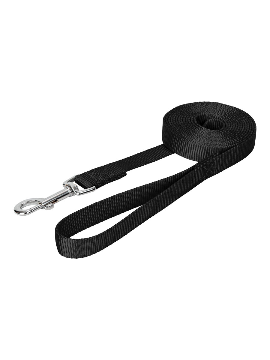 Поводок для собак с карабином Zoo One, ширина 20 мм, длина 3 м (чёрный), 73-0872